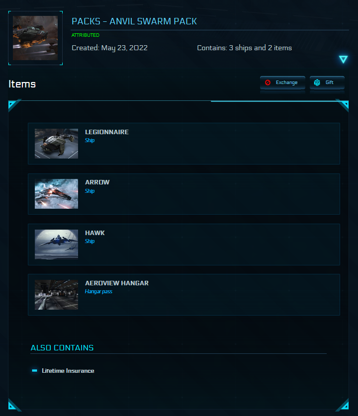 Buy Anvil Swarm Pack ( Legionnaire / Arrow / Hawk ) LTI for Star ...