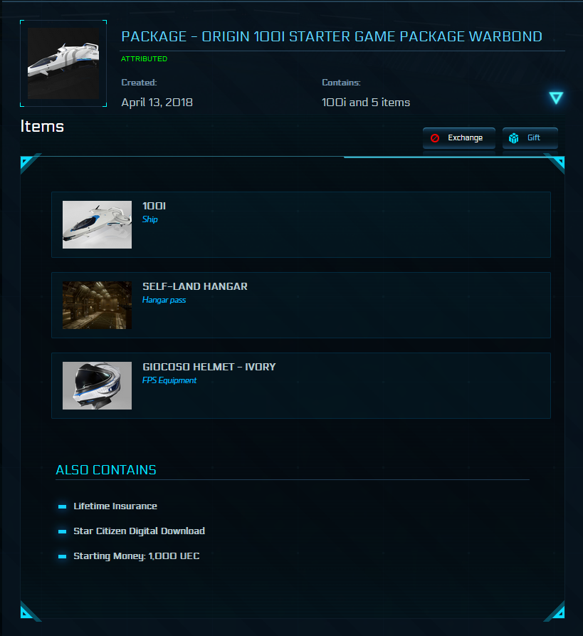 Buy Origin 100i Starter Package with LTI for Star Citizen – The Impound