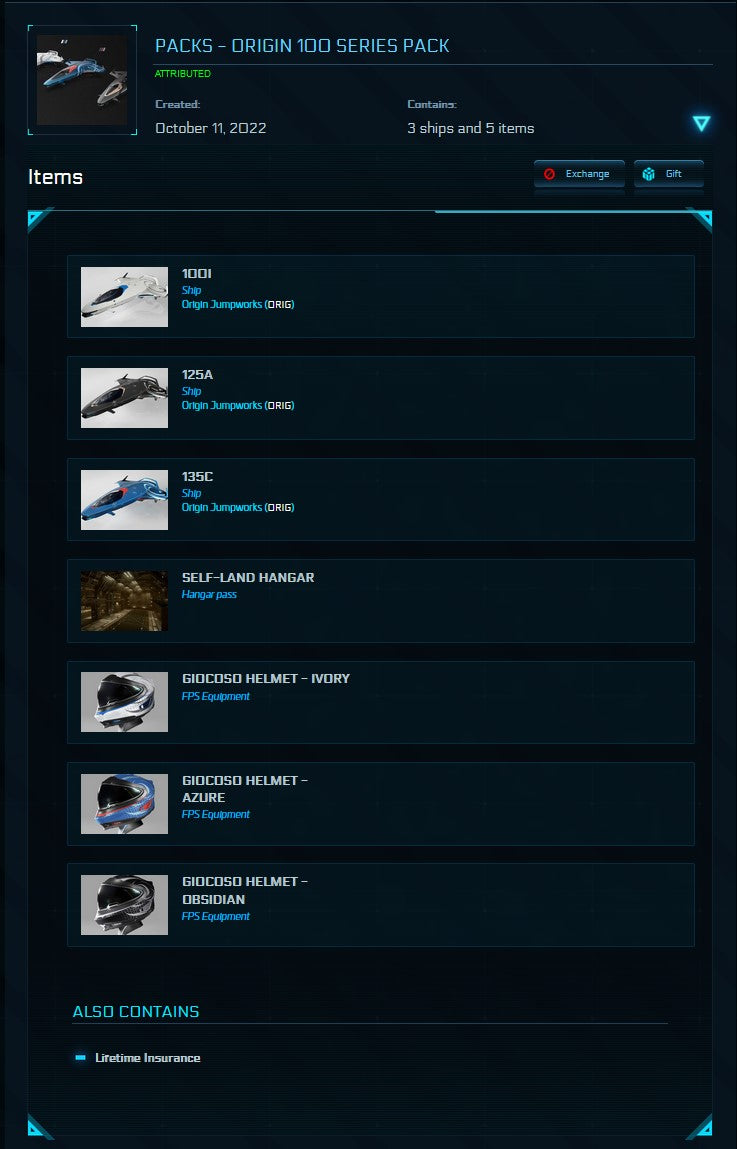 Buy Origin 100 Series Pack Original Concept with LTI for Star Citizen ...