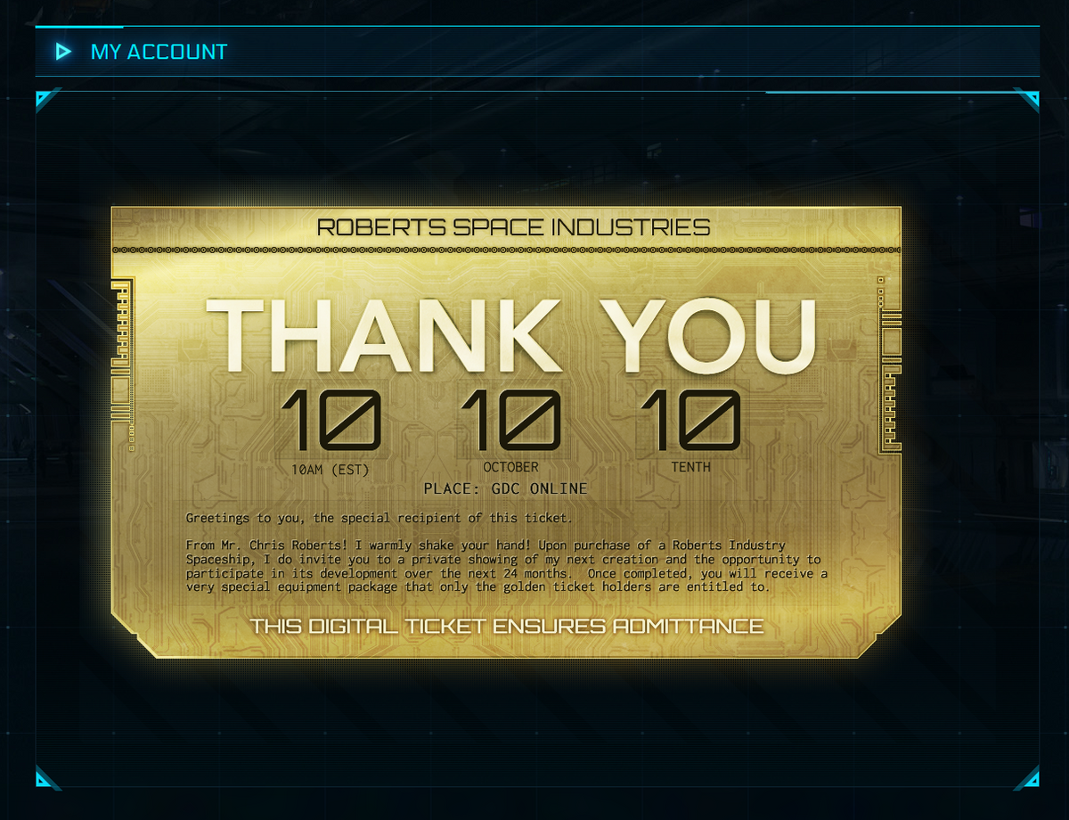 Buy Star Citizen Golden Ticket / Original Backer Account – The Impound