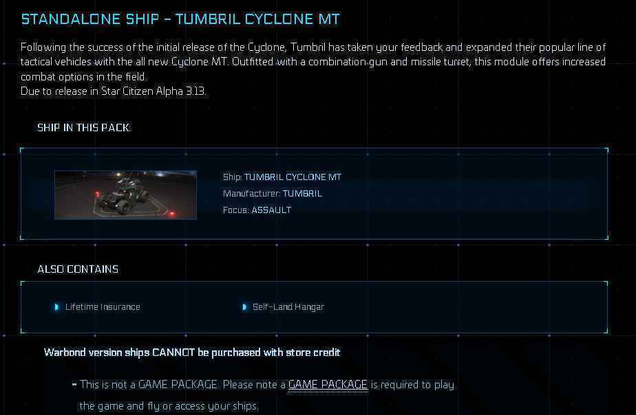 Buy Cyclone MT Original Concept with LTI for Star Citizen – The Impound