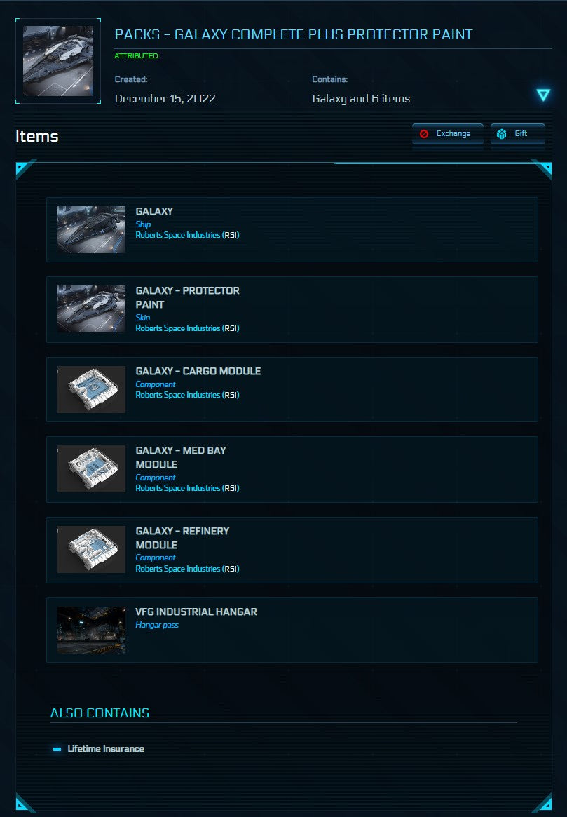 Buy Galaxy Complete Pack + Protector Paint with LTI for Star Citizen ...